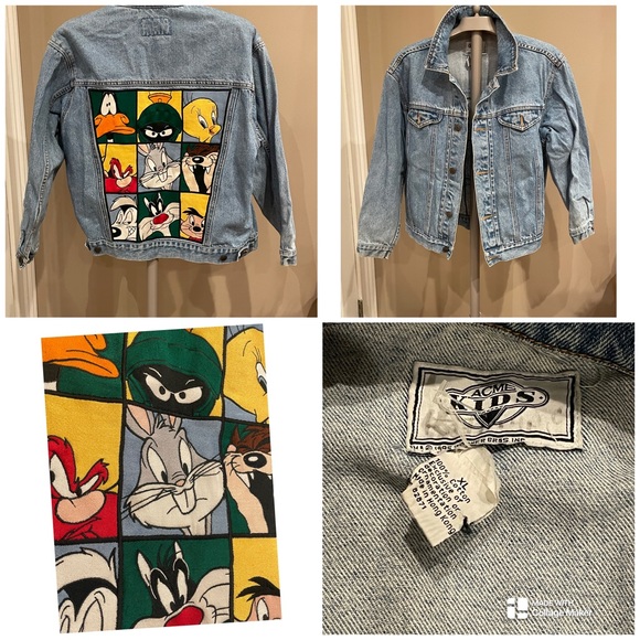 Vintage | Jackets & Coats | Vintage 9s Looney Tunes Denim Embroidered ...